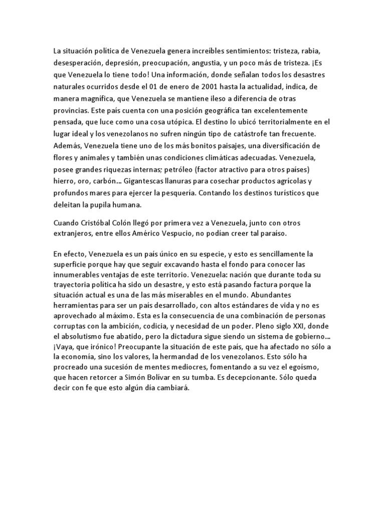 Y Es Que Venezuela Es Un País Hermoso | PDF | Política