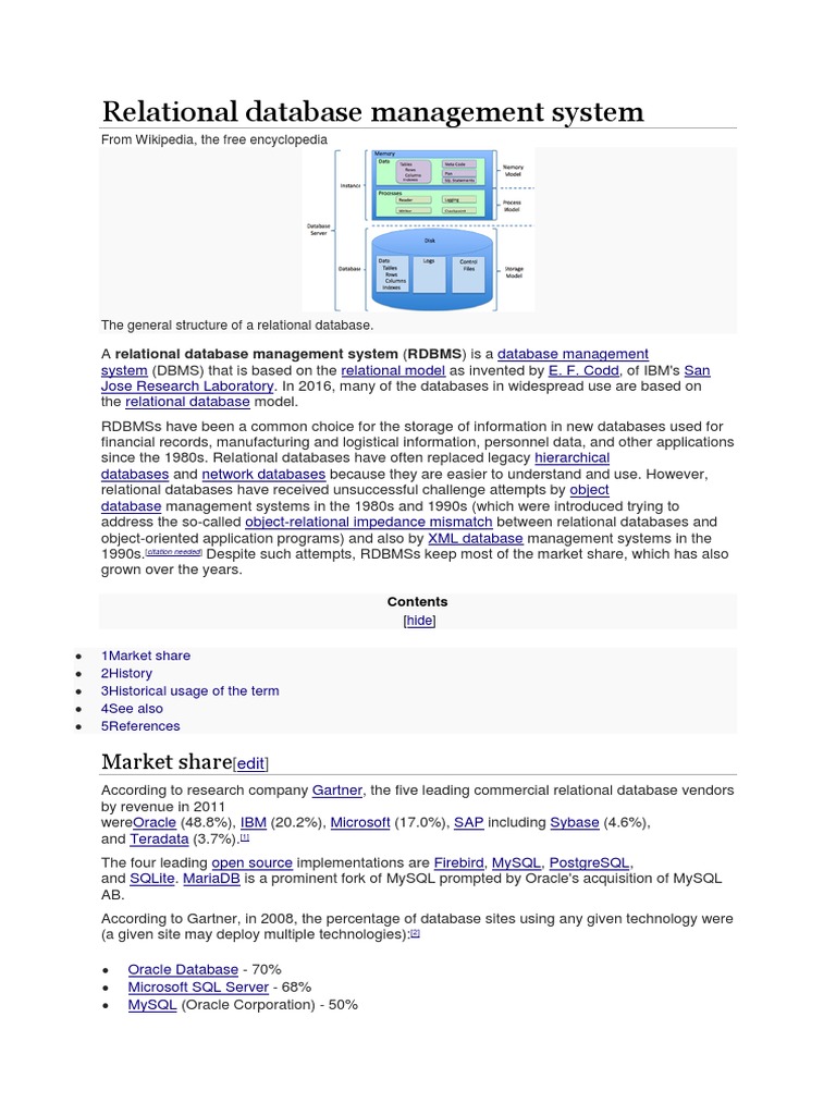 Relational Database Management System | PDF | Relational Database ...
