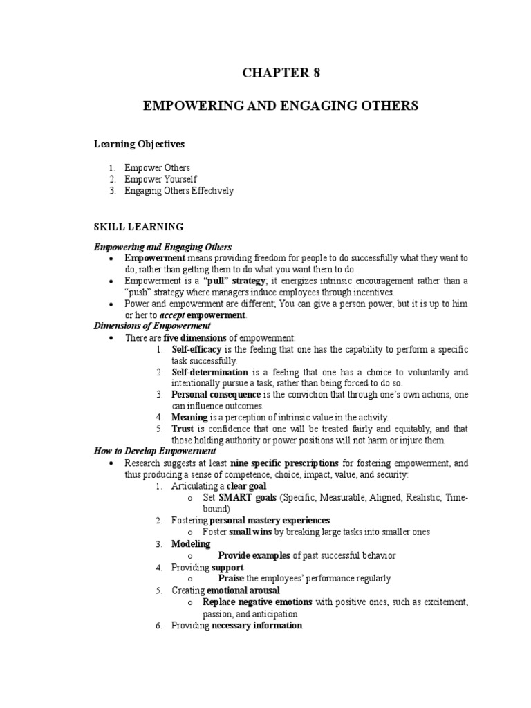 Whetten Dms09 Ch08 Edited | PDF | Empowerment | Goal