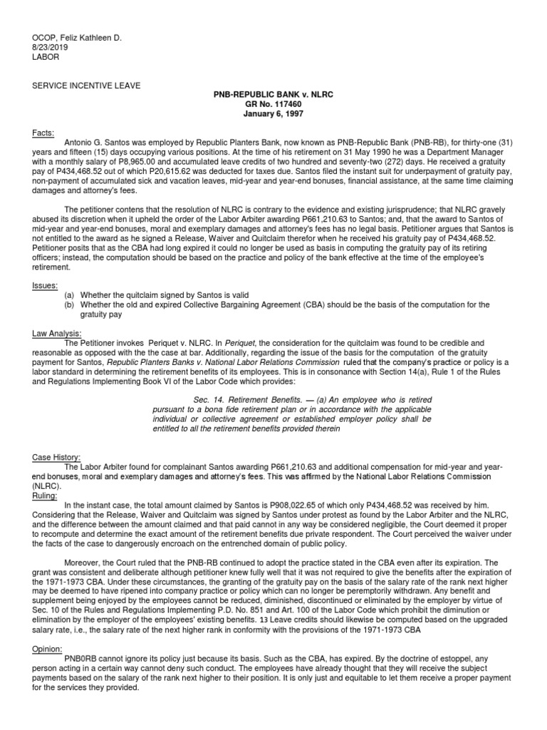 Labor Cases | PDF | Employment | Wage