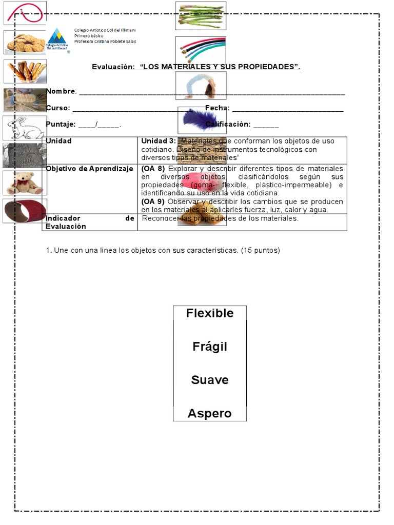 Evaluación Propiedades y Sus Materiales | PDF