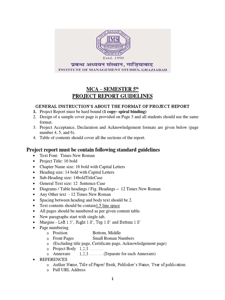 Project Guidelines-MCA 5th Sem | PDF | Interface (Computing) | Software