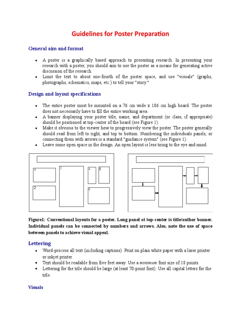 Guidelines For Poster Preparation | PDF | Page Layout | Poster