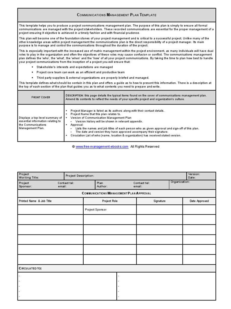 Communication Plan Template PDF | PDF | Project Management | Communication