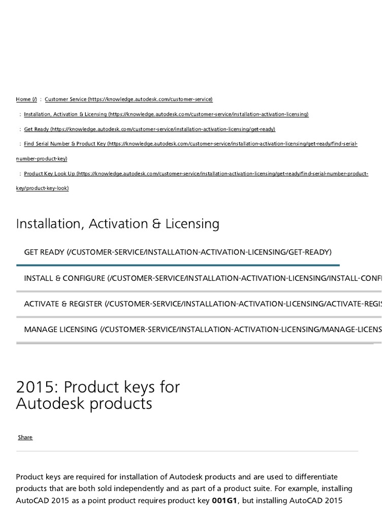Autocad Product Key 2015 | PDF | Autodesk | Auto Cad