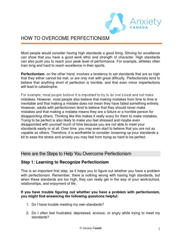 How To Overcome Perfectionism: Perfectionism, On The Other Hand ...