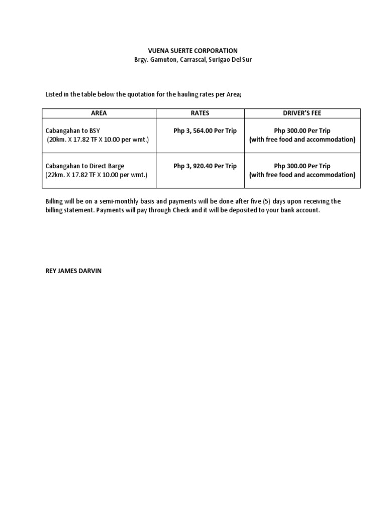 Attached Rates | PDF