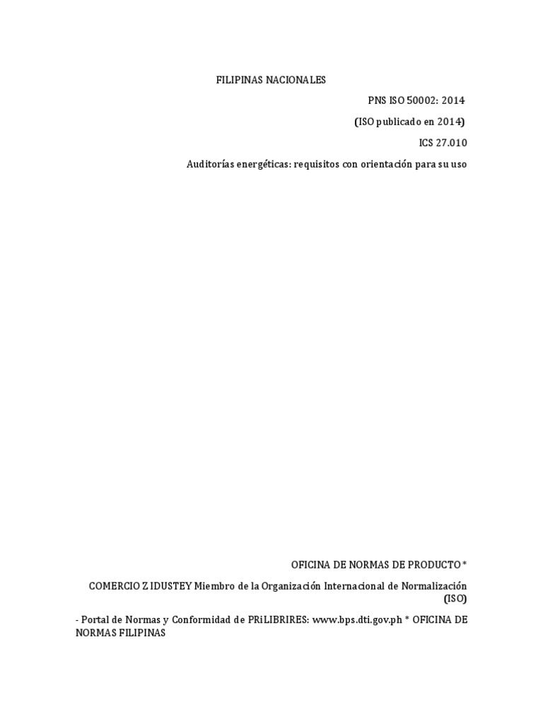 ISO 500002 Español | PDF | Gestión energética | Organización ...