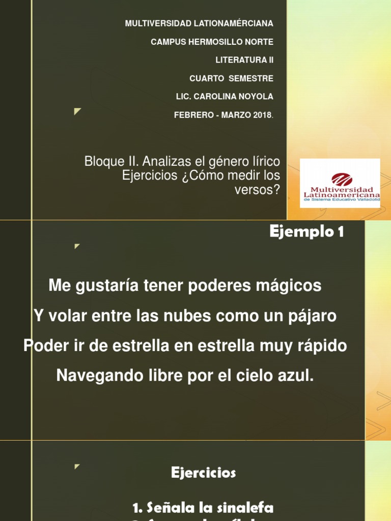 Bloque II. Ejercicios Sinalefa | PDF