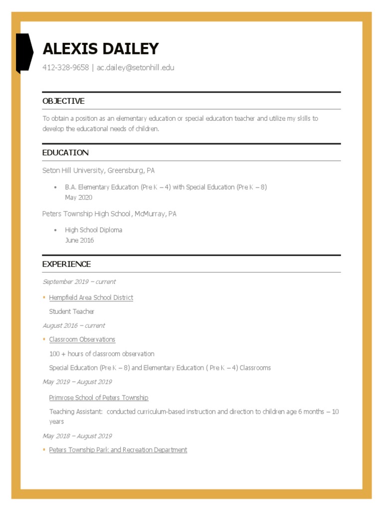 alexis dailey resume