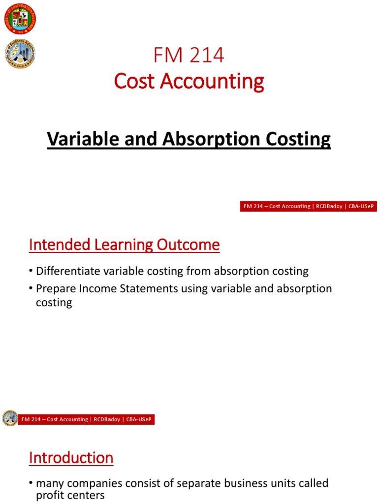 Variable and Absoption Costing PDF | PDF | Cost Accounting | Cost Of ...