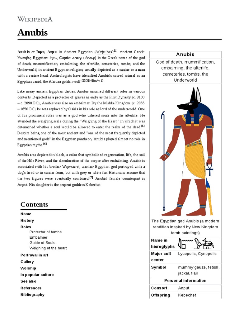 Anubis | PDF | Ancient Near East Mythology | Mythology
