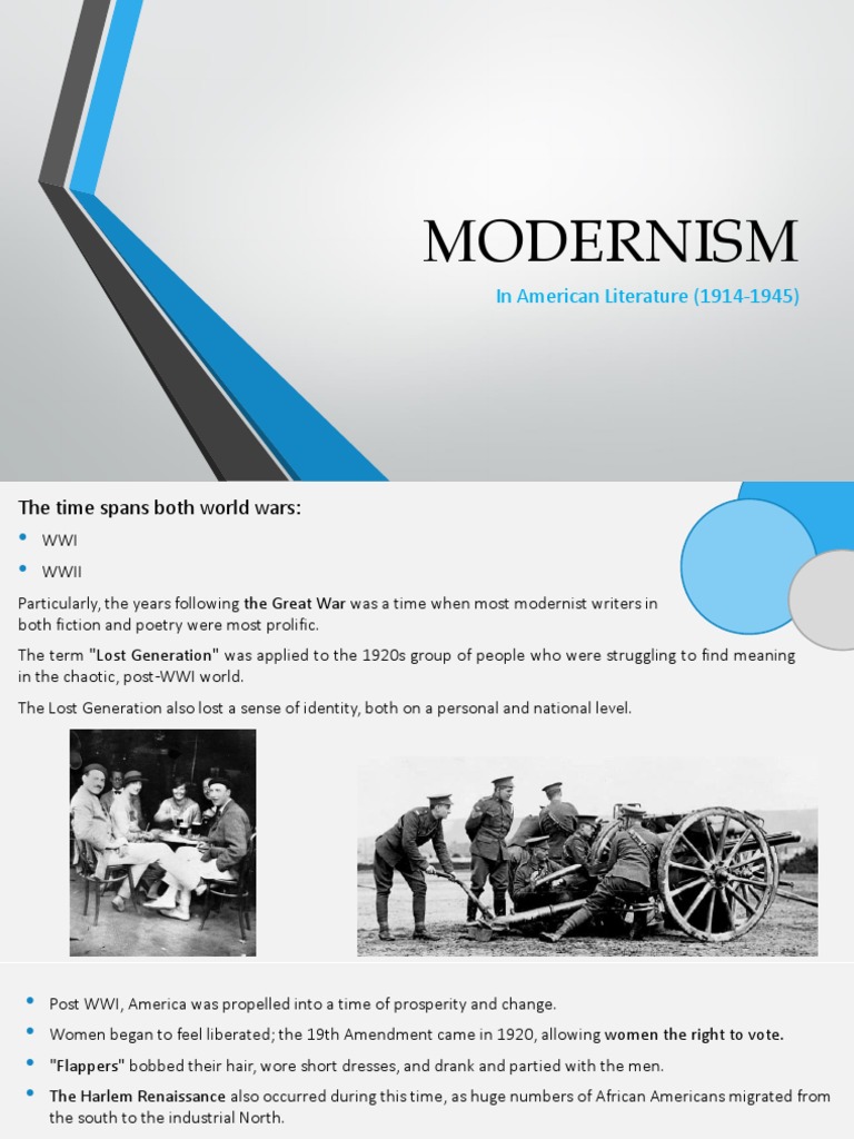 Modernism: in American Literature (1914-1945) | PDF | Literary ...