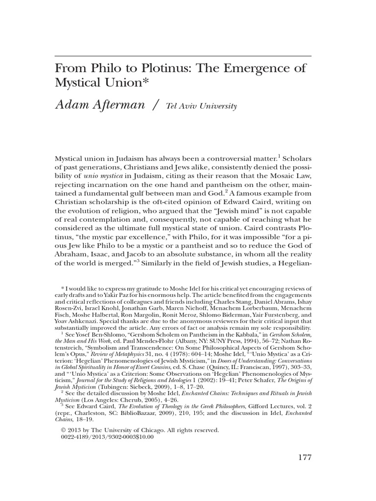 From Philo To Plotinus The Emergence of Mystical Union | PDF | Kabbalah ...