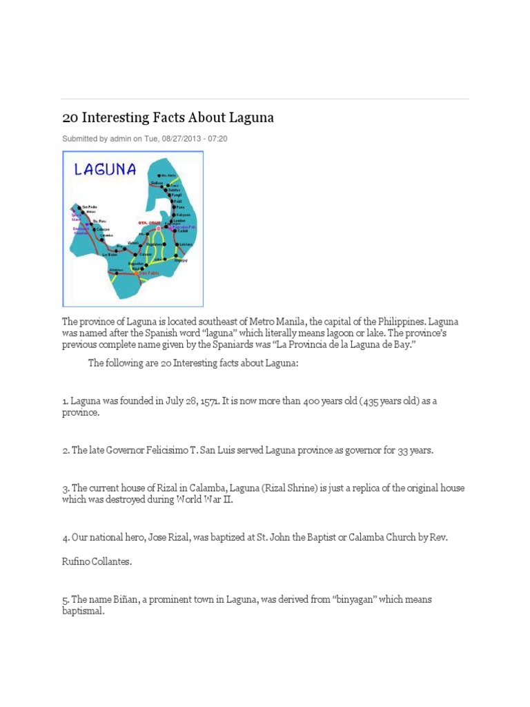 20 Interesting Facts About Laguna | PDF | Philippines