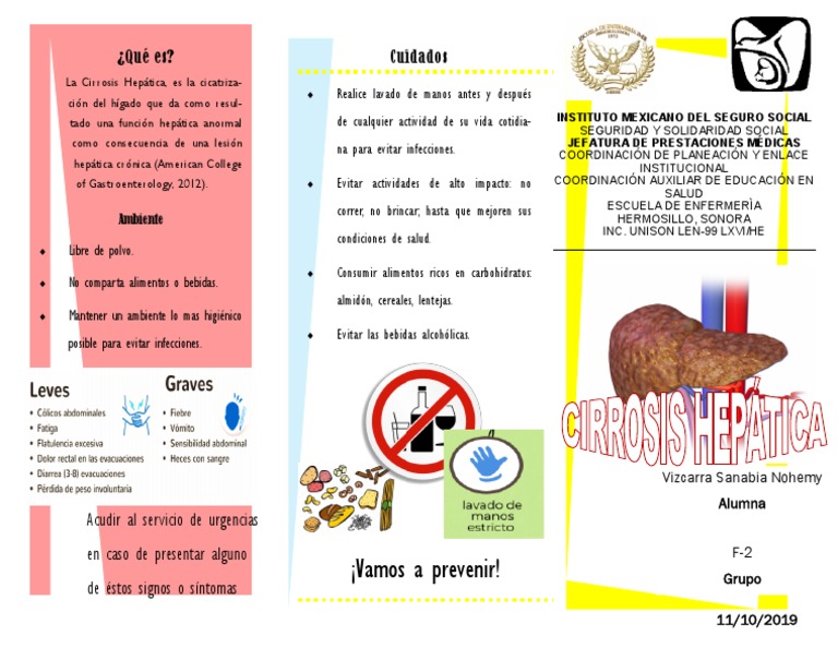 Triptico Cirrosis Hepatica | PDF | Salud pública | Medicina CLINICA