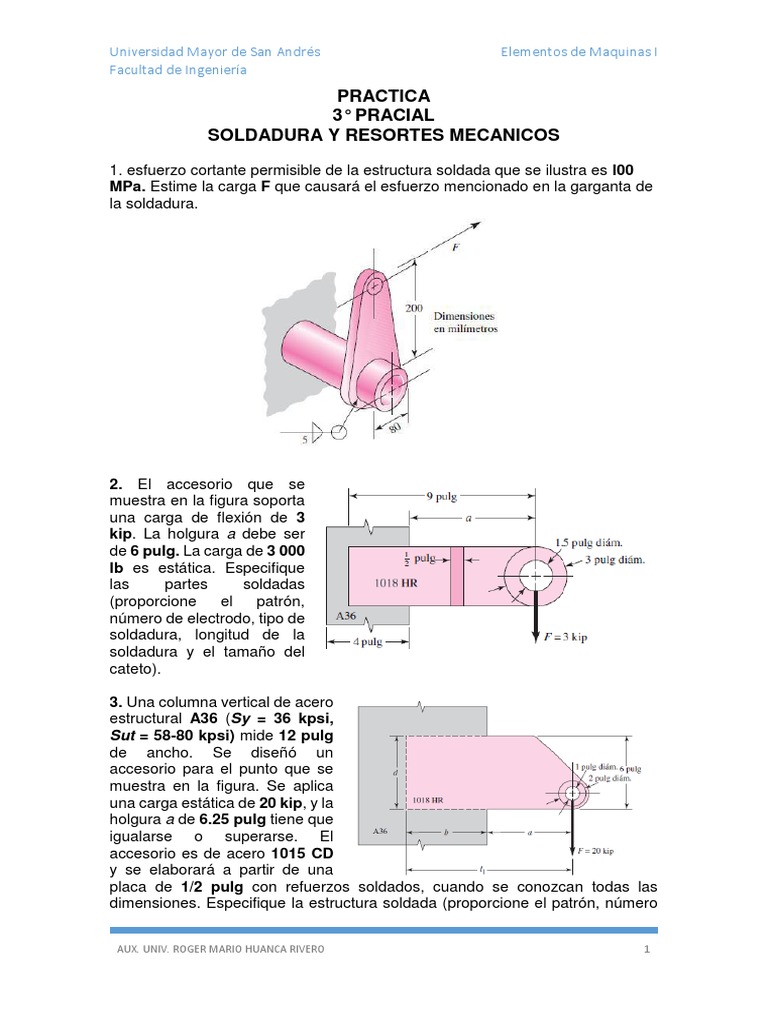 Practica 3°parcial PDF | PDF | Ascensor | Soldadura