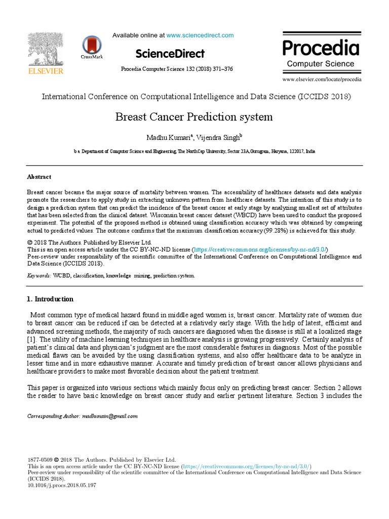 Breast Cancer Prediction System Breast Cancer Prediction System ...