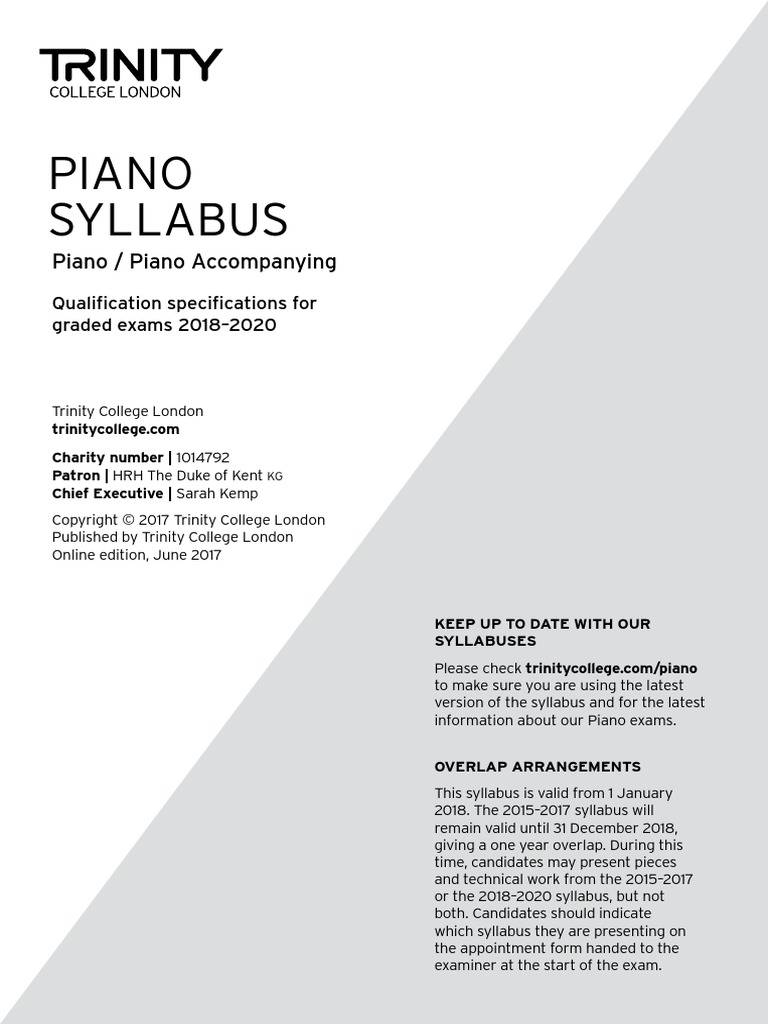 Piano Syllabus 2018-2020 PDF | PDF | Test (Assessment) | Scale (Music)