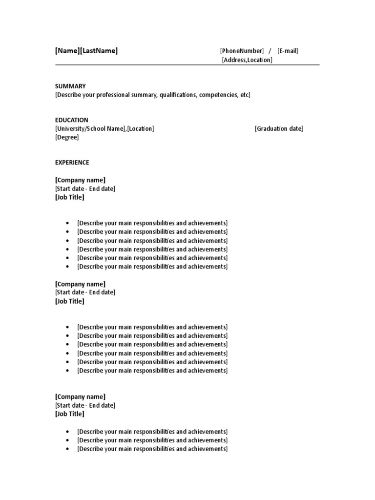 Professional Resume Template | PDF