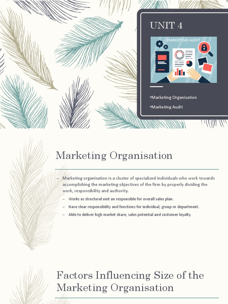 Unit 4: - Marketing Organisation - Marketing Audit | PDF | Sales ...