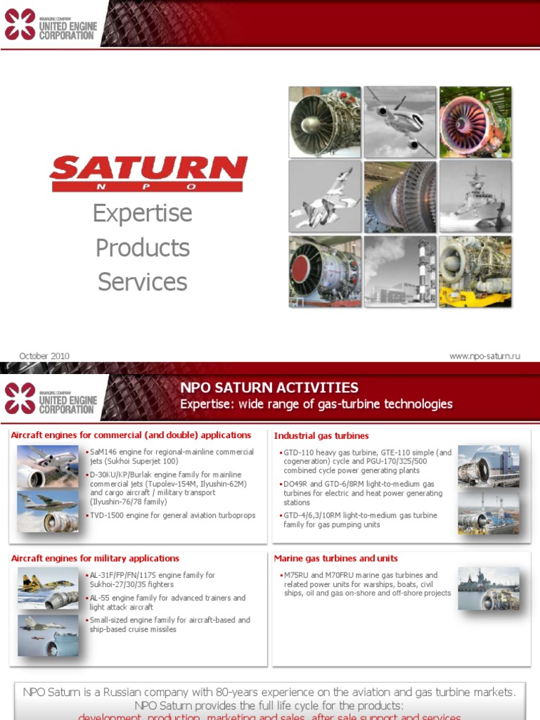 Saturn English 2010 | PDF | Gas Turbine | Power Station