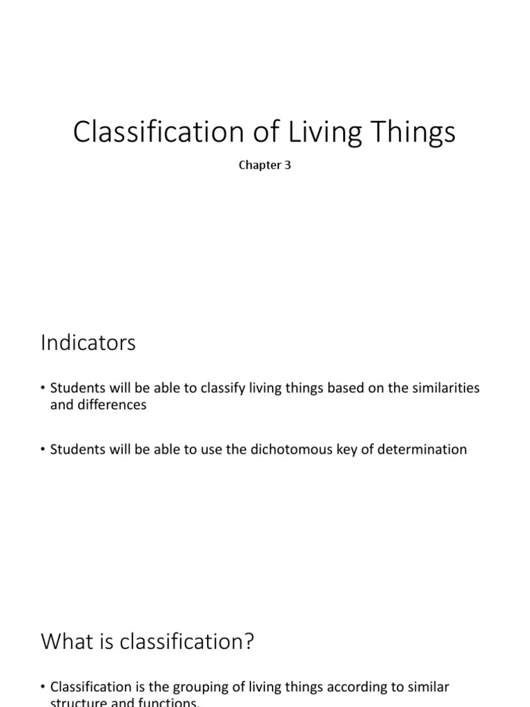 Classification of Living Things | PDF | Cell (Biology) | Biological ...