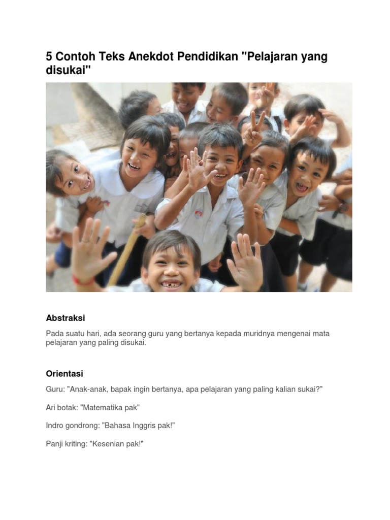 5 Contoh Teks Anekdot Pendidikan | PDF