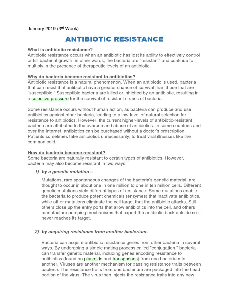 Antibiotic Resistance | PDF | Antimicrobial Resistance | Plasmid