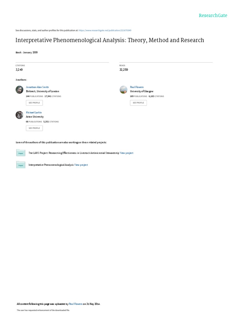 Interpretative Phenomenological Analysis Theory Me | PDF | Qualitative ...