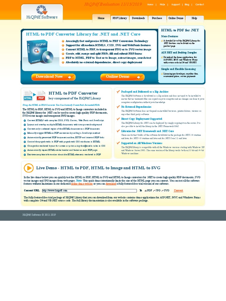 Hiqpdf Software: HTML To PDF Converter | PDF | Html | Cascading Style Sheets