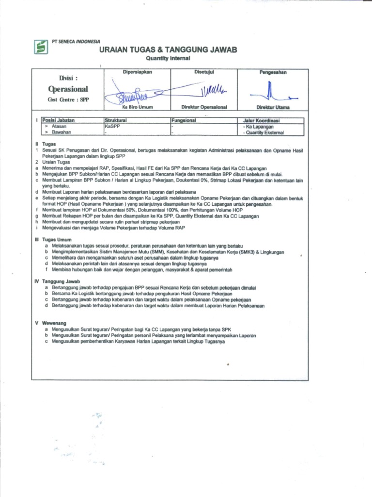 Job Desk Mekanik | PDF