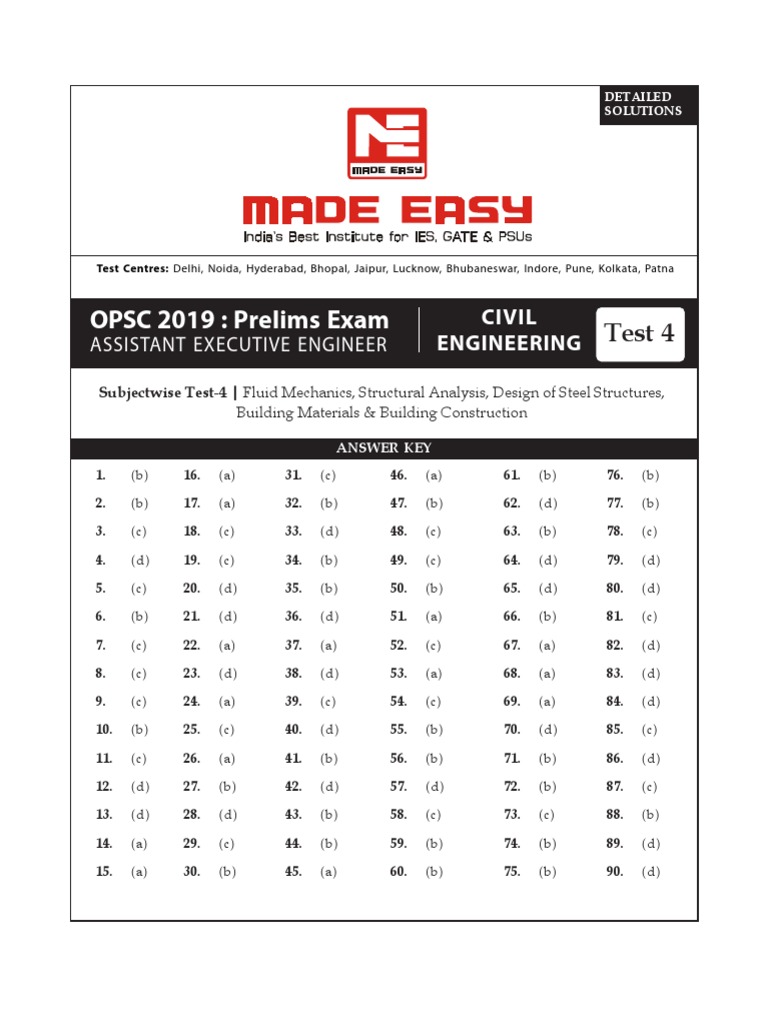 OPSC 2019: Prelims Exam: Test 4 | PDF | Truss | Stress (Mechanics)