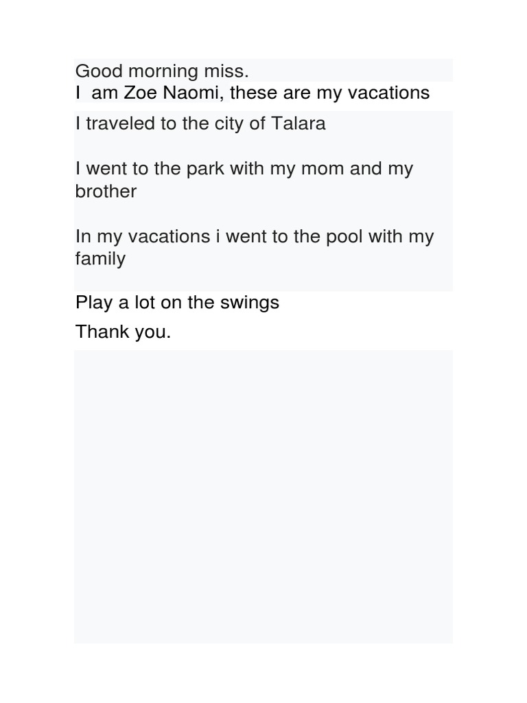 Good Morning Miss | PDF