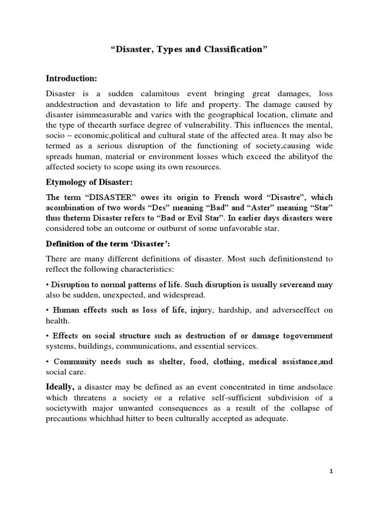 Disaster Types and Classifications Explained | PDF | Natural Disasters ...