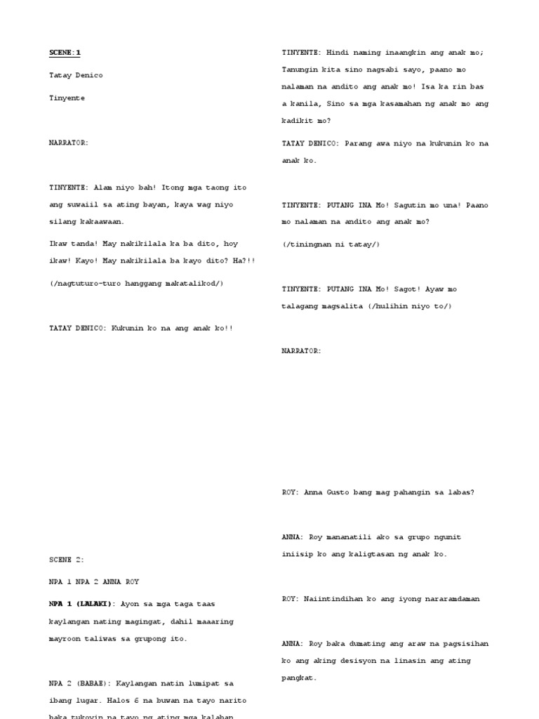 Dula Dulaan Scriopt (DESPARASIDOS) | PDF