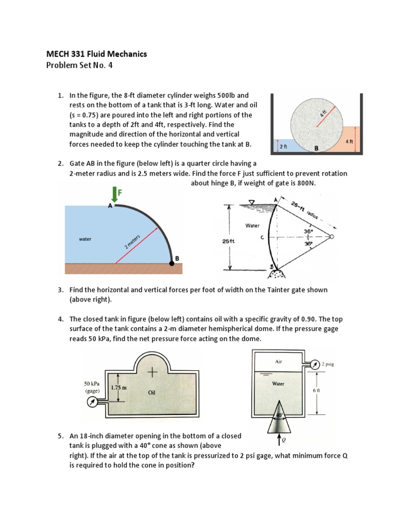 Problem Set 4 | PDF | Buoyancy | Mechanical Engineering