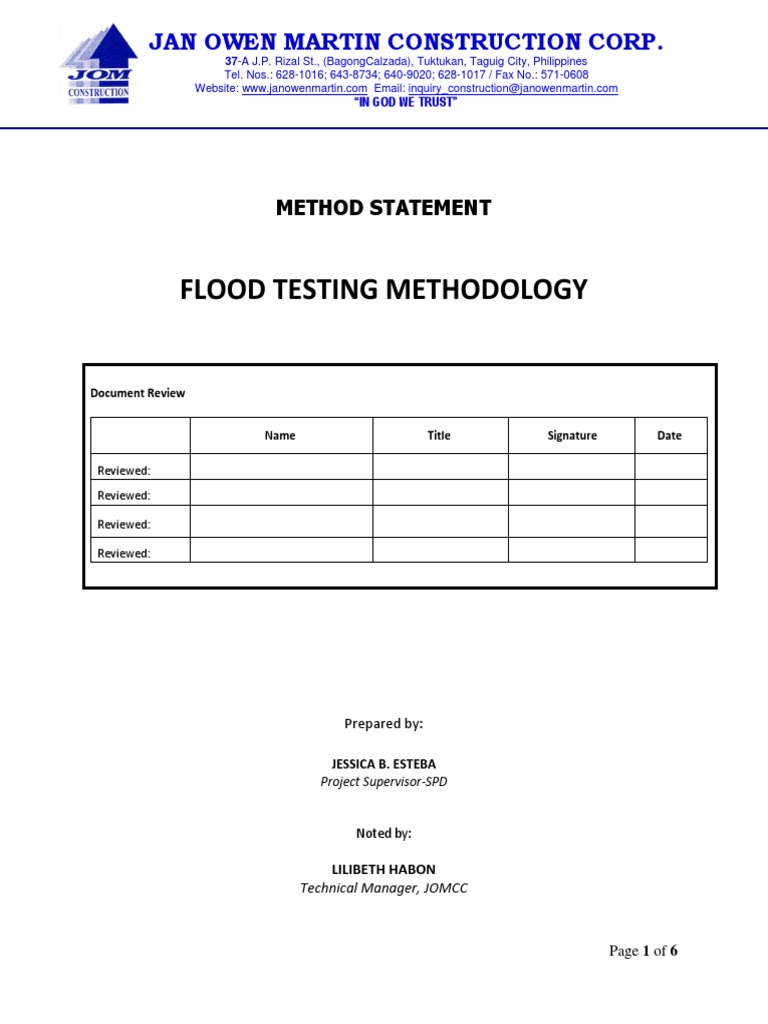 Ms 03 Flood Testing | PDF | Occupational Safety And Health | Safety