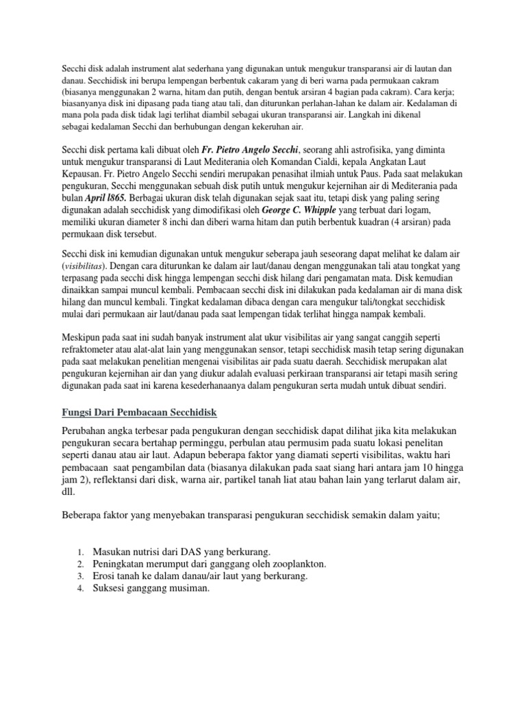 Secchi Disk | PDF | Ilmu Sosial