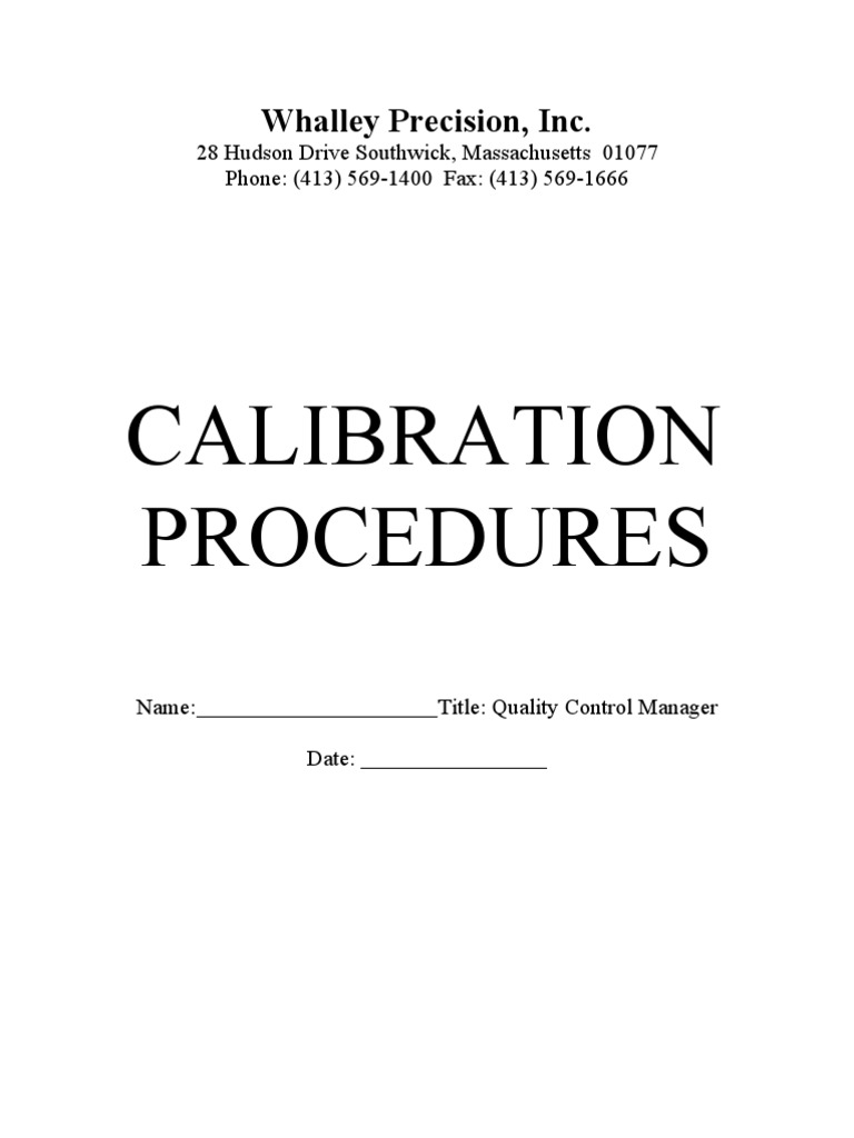 Calibration Manual Rev A | PDF | Calibration | Accuracy And Precision