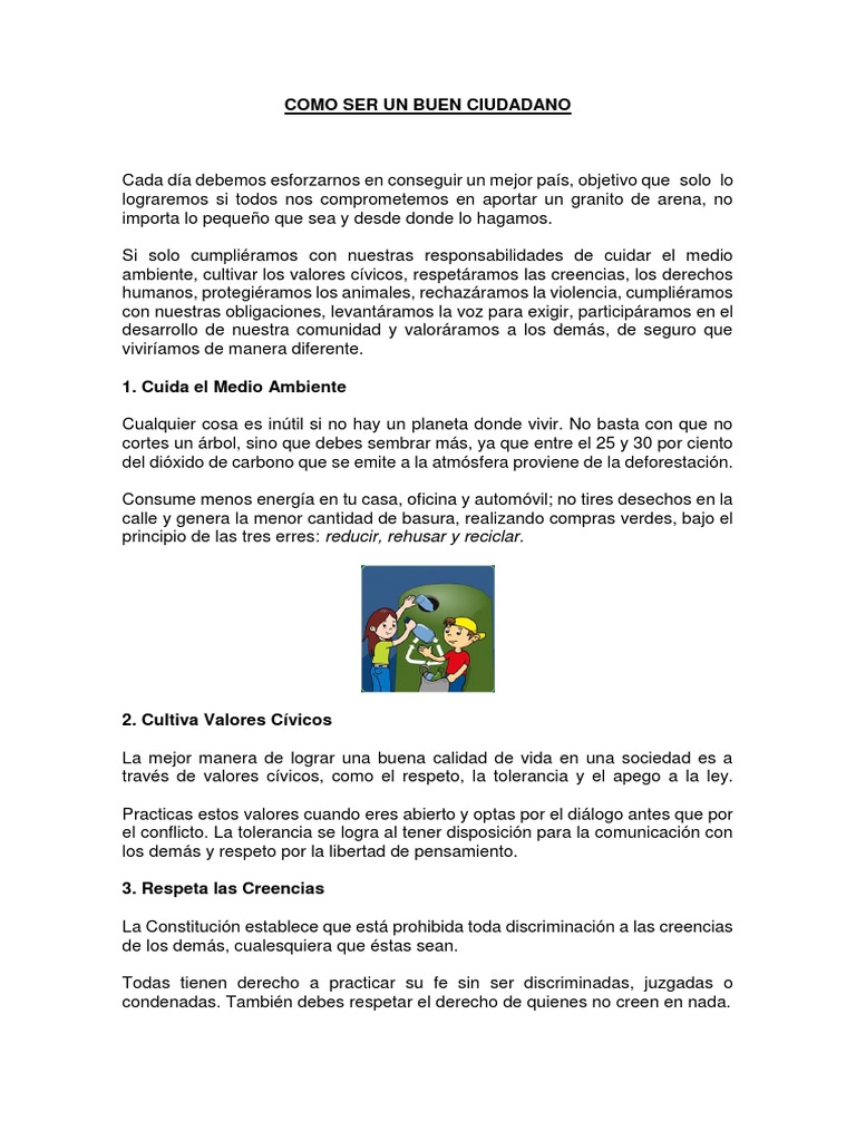 Como Ser Un Buen Ciudadano | PDF | Violencia | Tolerancia