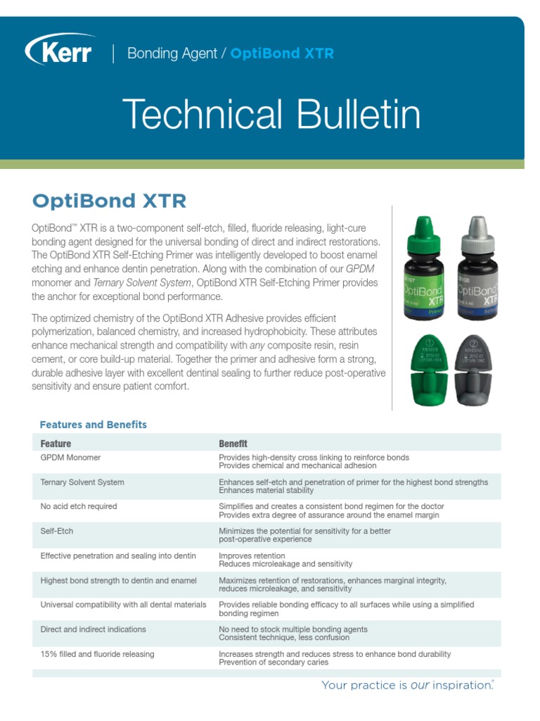 Bonding (Optibond XTR) | PDF | Dental Composite | Adhesive