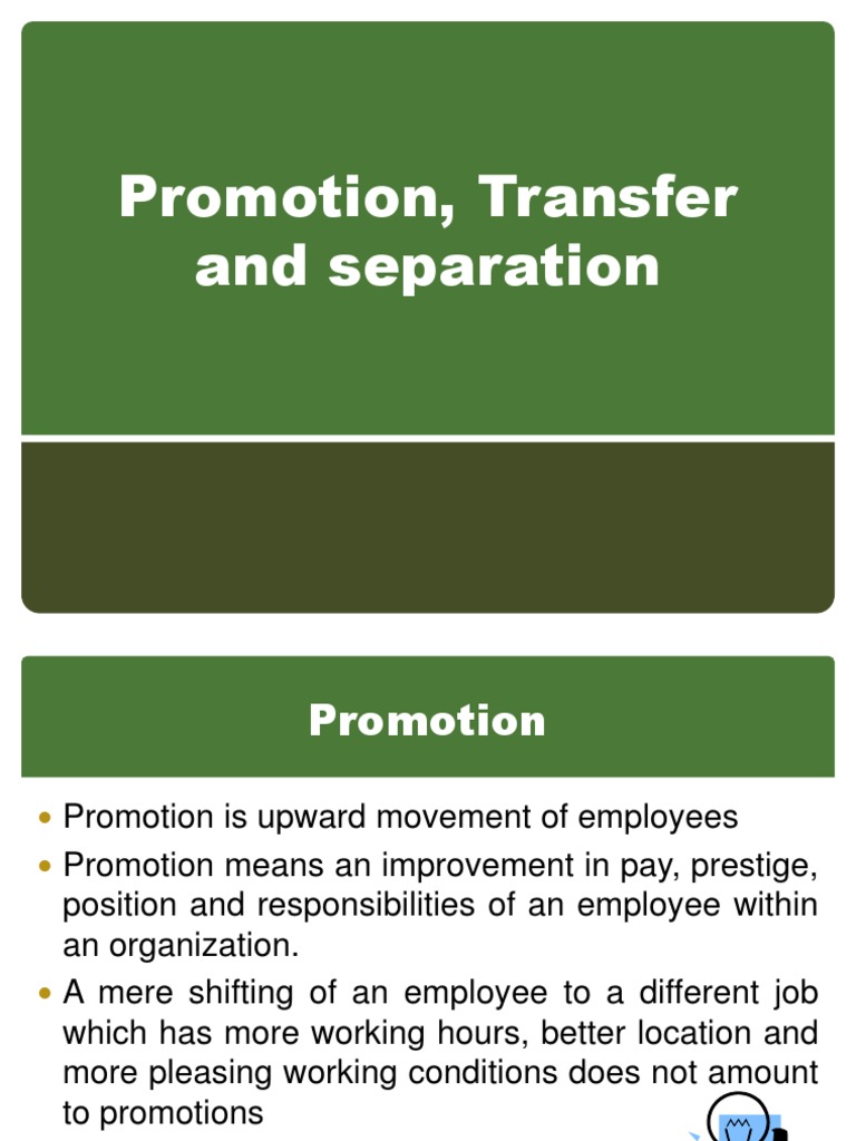 Promotion Transfer and Separation | PDF | Layoff | Employment