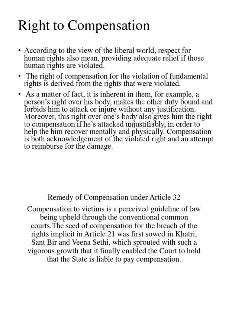 Right To Compensation | PDF
