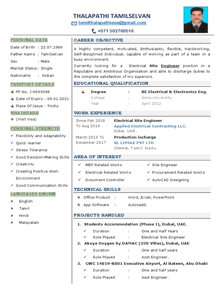 Electrical Engineer Profile | PDF | Business