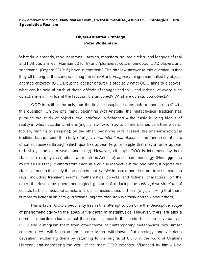 Understanding Object-Oriented Ontology | PDF | Western Philosophy ...