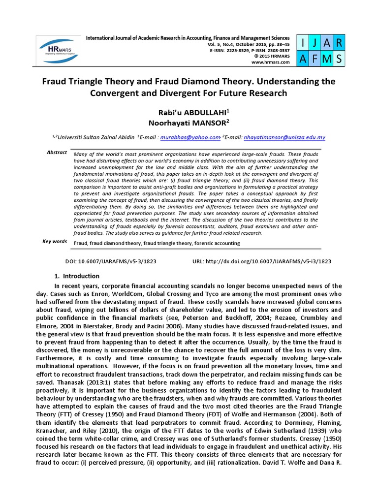 Article 05 Fraud Triangle Theory and Fraud Diamond Theory PDF | PDF ...