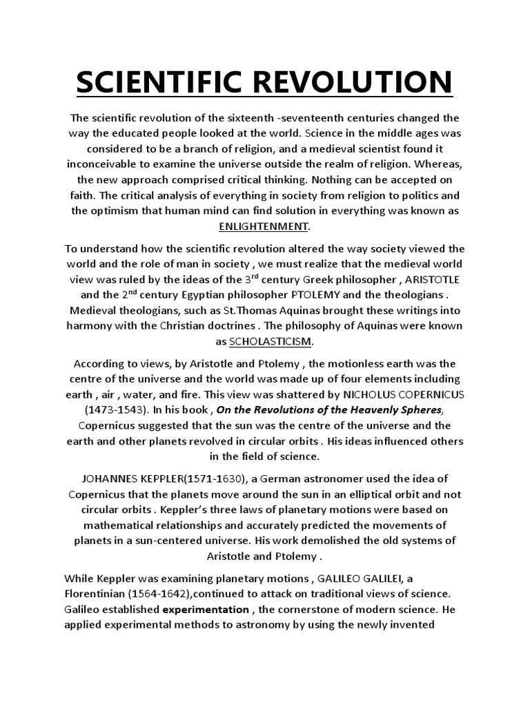 Scientific Revolution | PDF | Scientific Revolution | Galileo Galilei