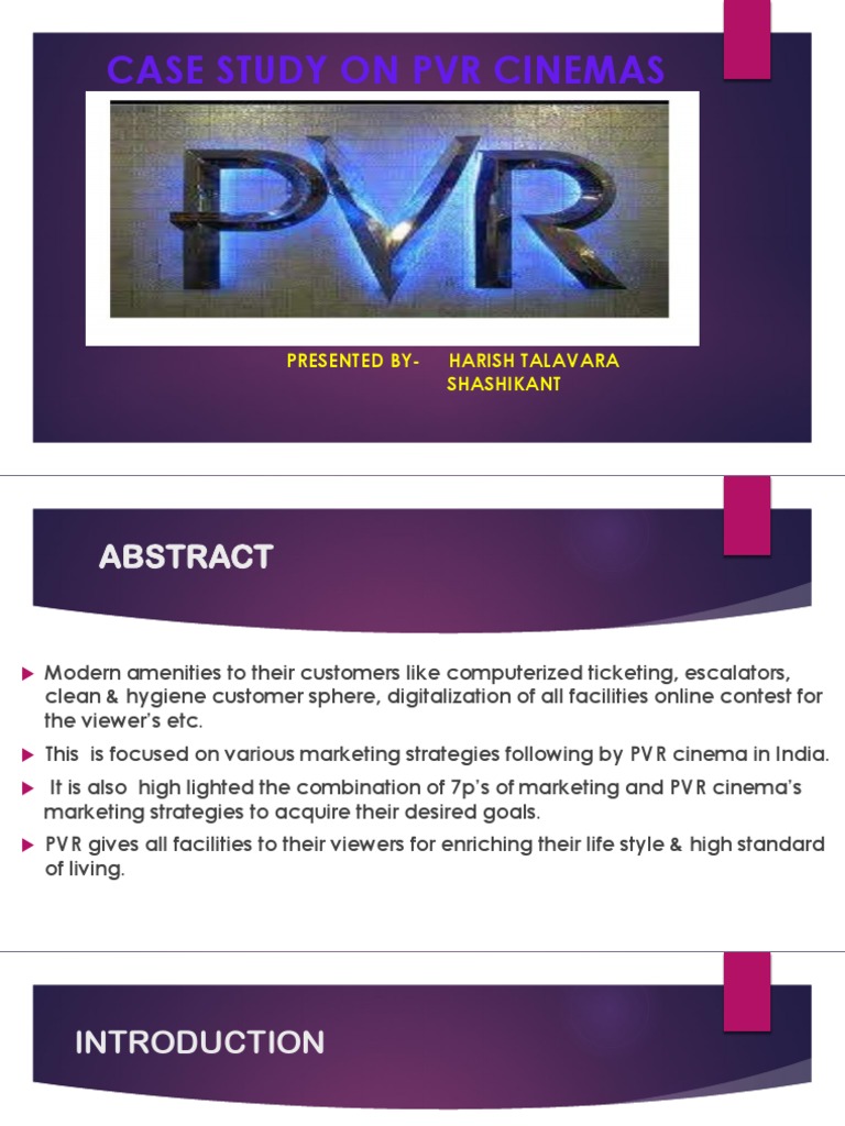 Case Study On PVR Cinemas | PDF | Movie Theater | Marketing