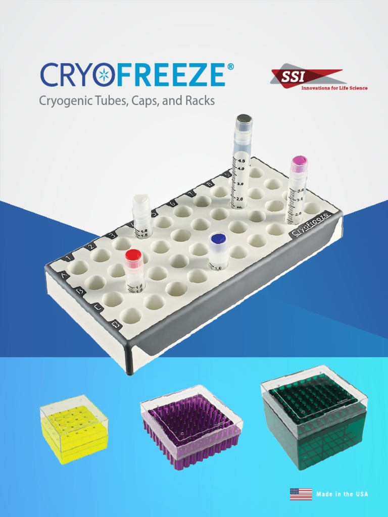 Cryogenic Tubes, Caps, and Racks | PDF | Cryogenics | Chemistry